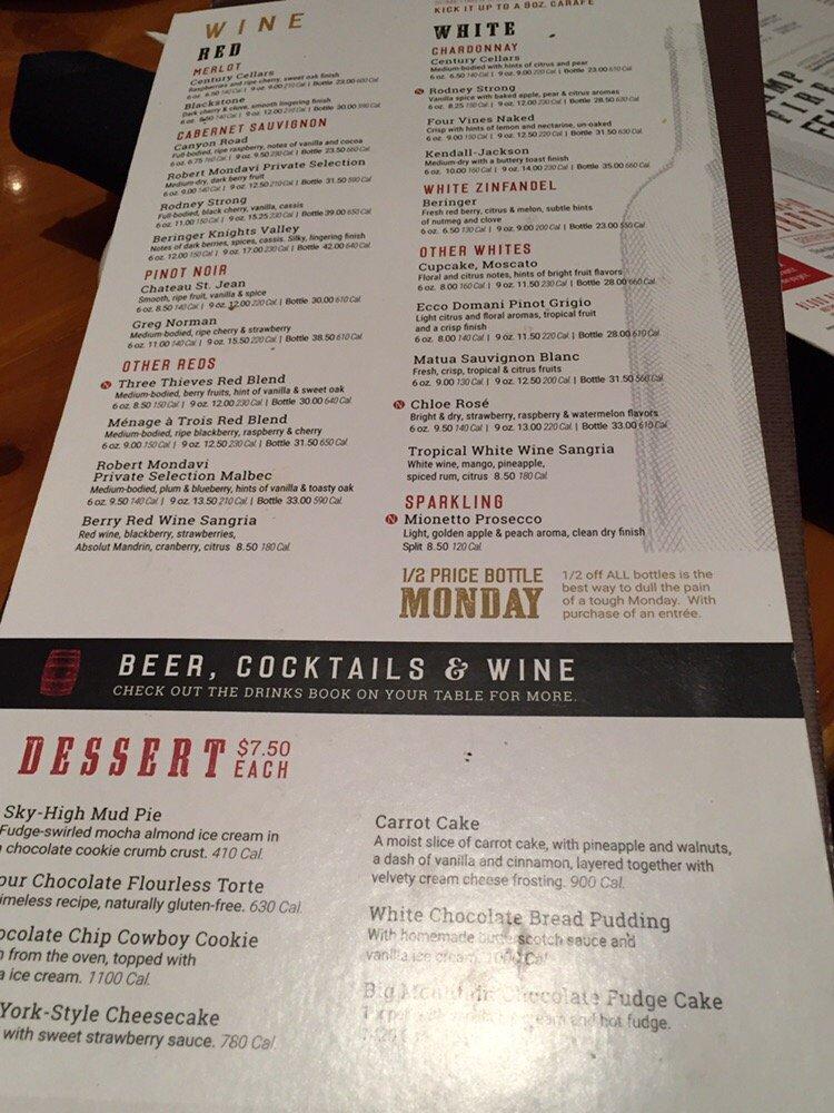Menu at Black Angus Steakhouse, Pearl City