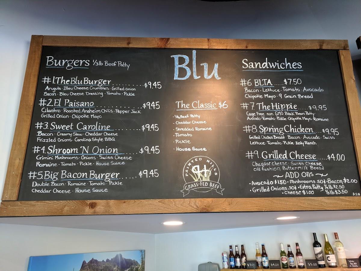 Menu at Blu Burgers & Brew pub & bar, Mukilteo