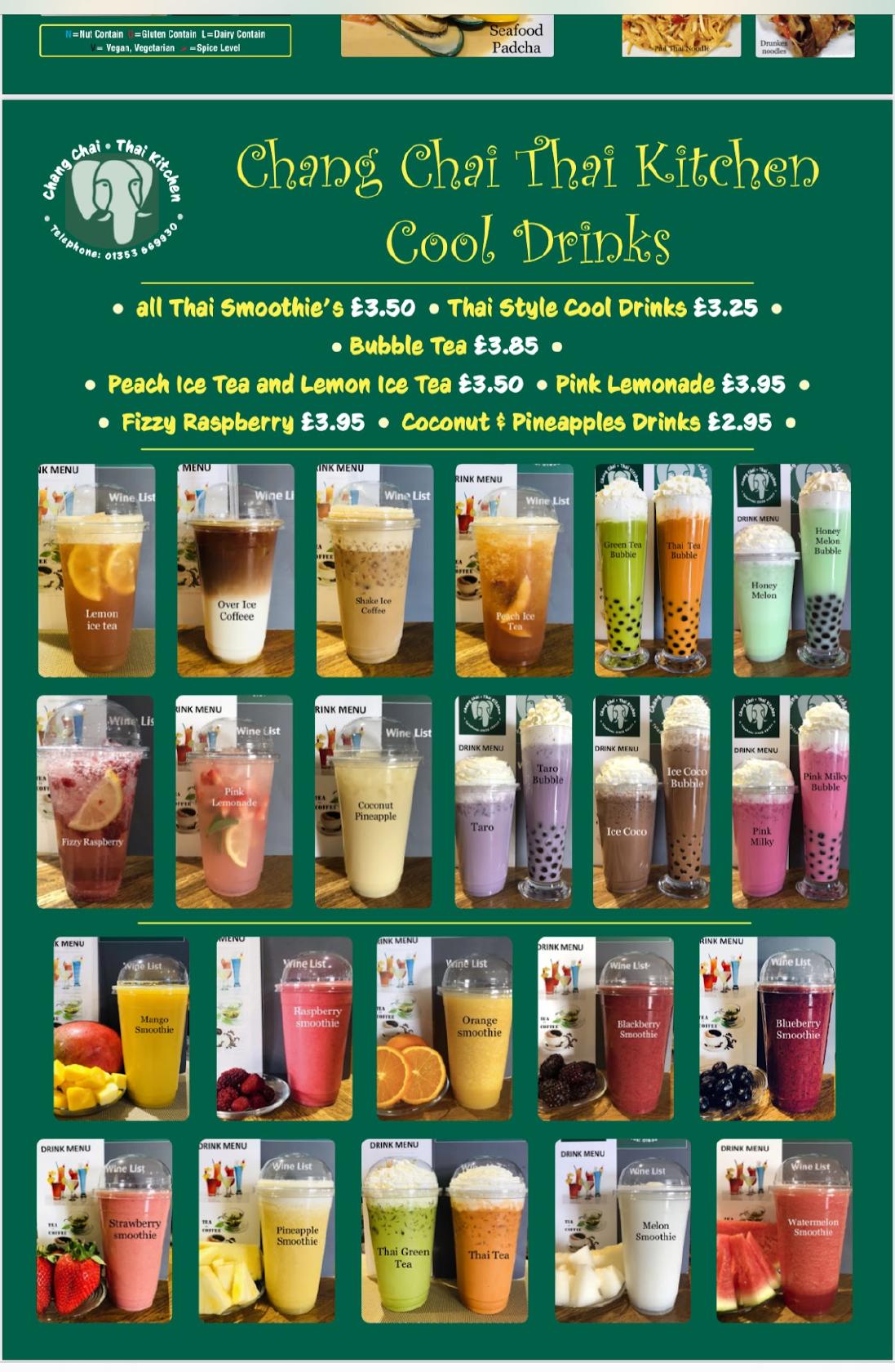 Menu at Chang Chai Thai Kitchen in Ely restaurant, Ely