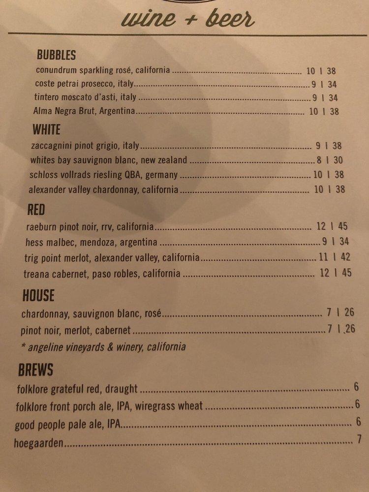 Carta del café KBC, Dothan, 151 N Foster St