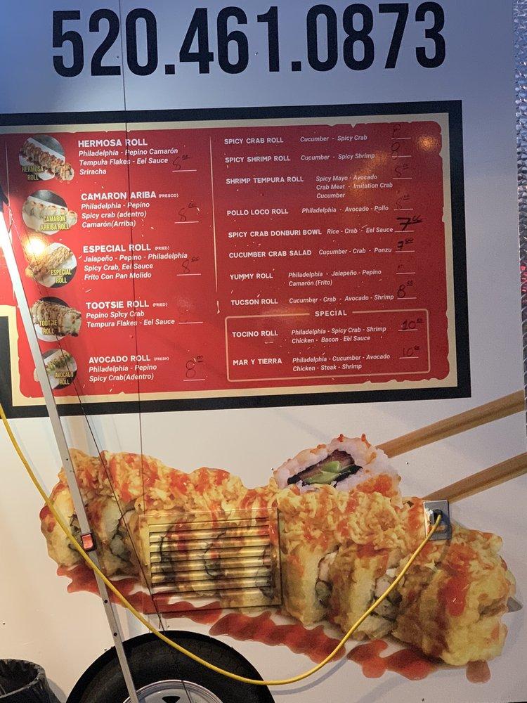 Menu at Terisushi restaurant, Tucson