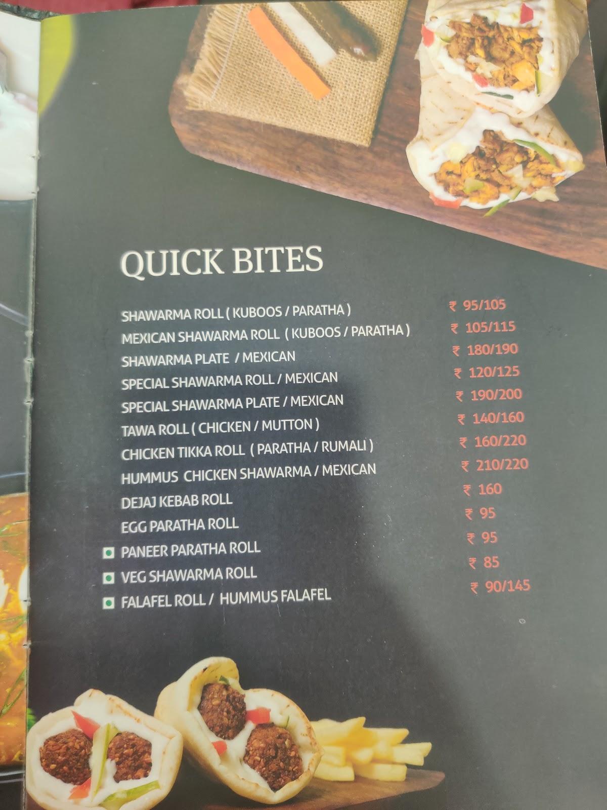 Menu at Zaitoon Restaurant, Anna Nagar, Chennai, Chintamani