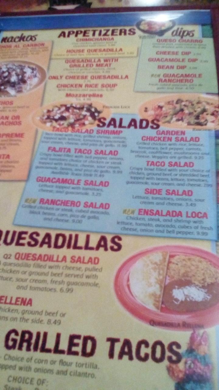 Menu at El Burrito Loco restaurant, Oxford, 102 S Locust St