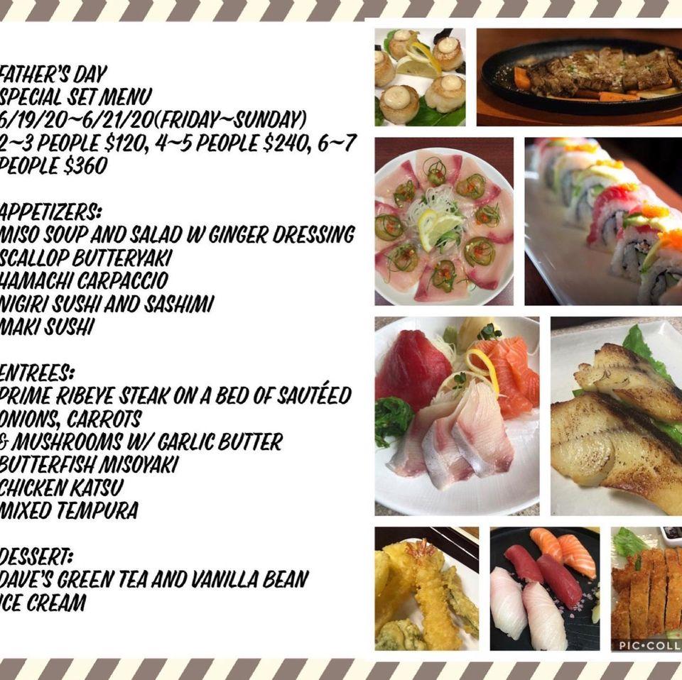 Menu at Ginza Sushi restaurant, Honolulu