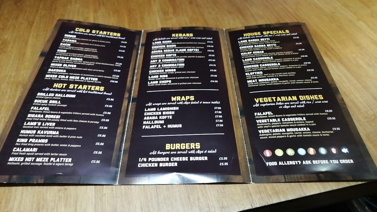 Menu at Mez Turkish Restaurant & Takeaway, Canvey Island