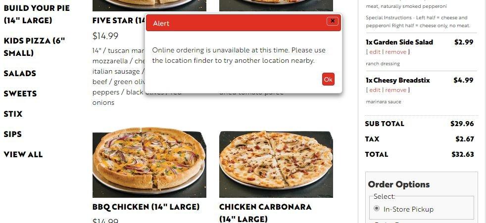 Menu at Pie Five Pizza pizzeria, Owasso