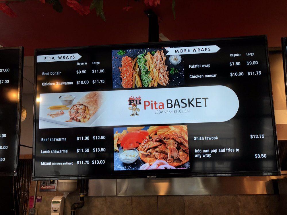 Menu at Pita Basket Cafe, Calgary, 503 6 St SW