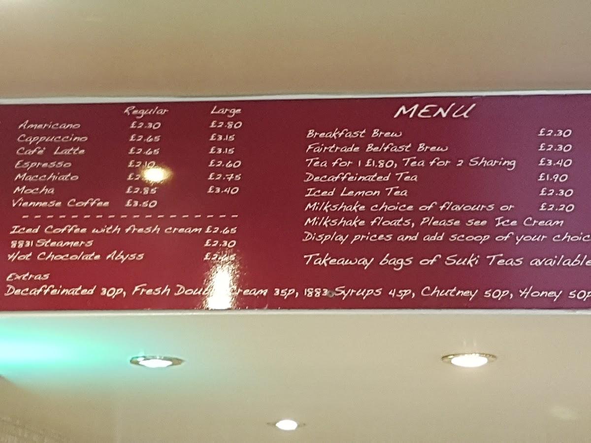 Menu at Porters Coffee Shop And B&B desserts, Helmsley
