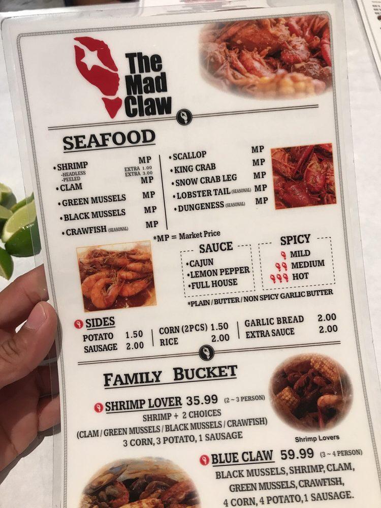 Menu at The Mad Claw restaurant, Rancho Cucamonga