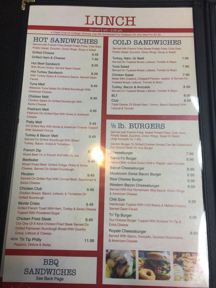 Menu at Kafe Royale Restaurant, Calimesa