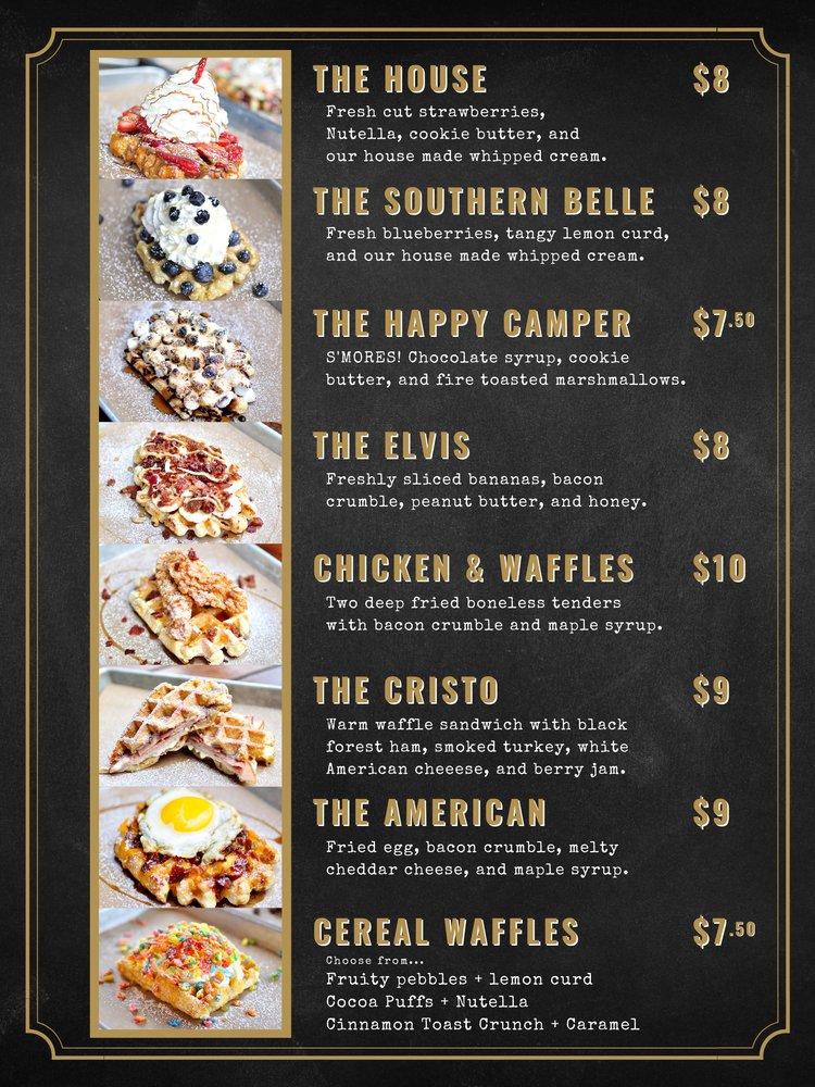 Menu at Press Waffle Co. restaurant, Plano