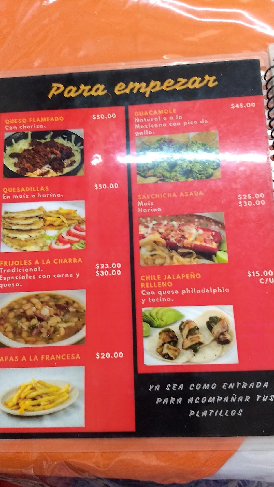 Menu at RAFA's Restaurant, San Nicolás de los Garza