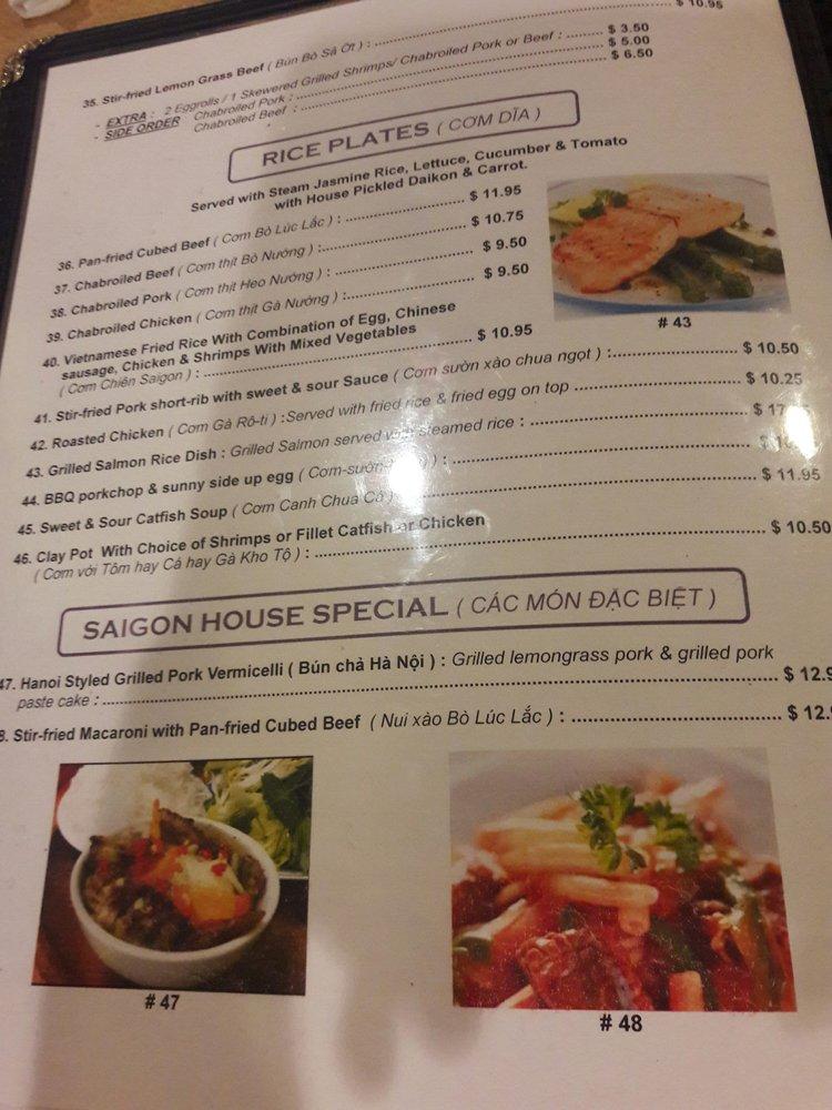 Menu at Saigon Taste restaurant, El Paso, N Mesa St