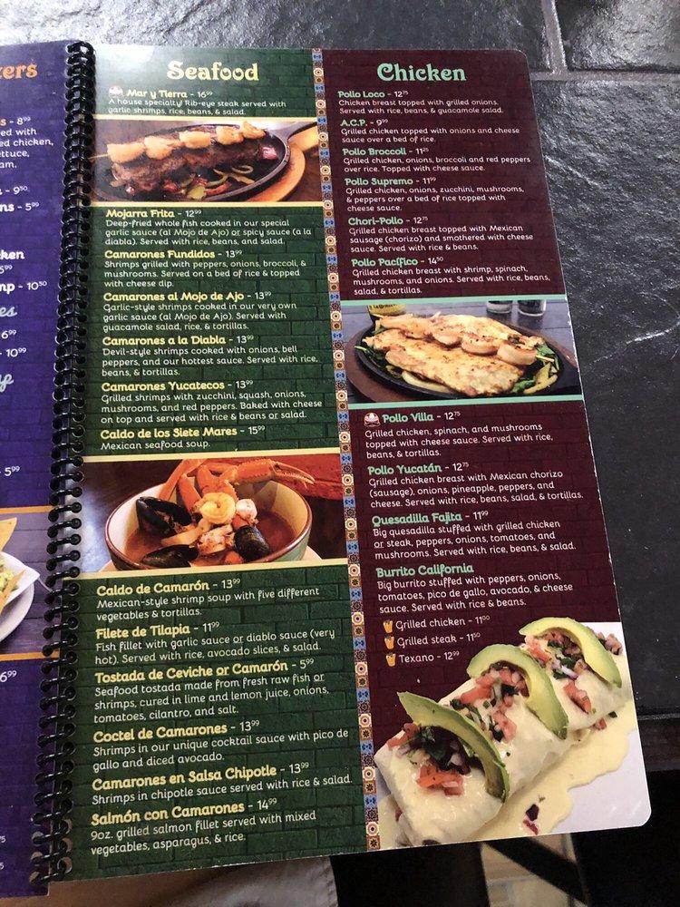 Menu at Viva villa mexican grill restaurant, Mauldin
