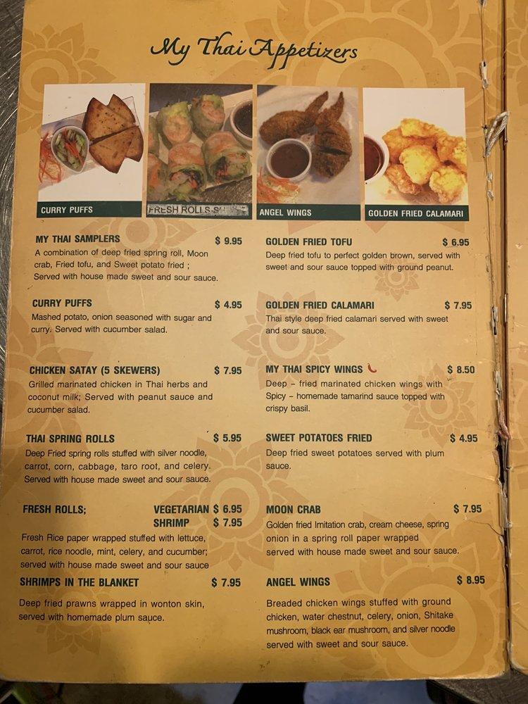 Menu at My Thai Cuisine restaurant, Pleasant Hill