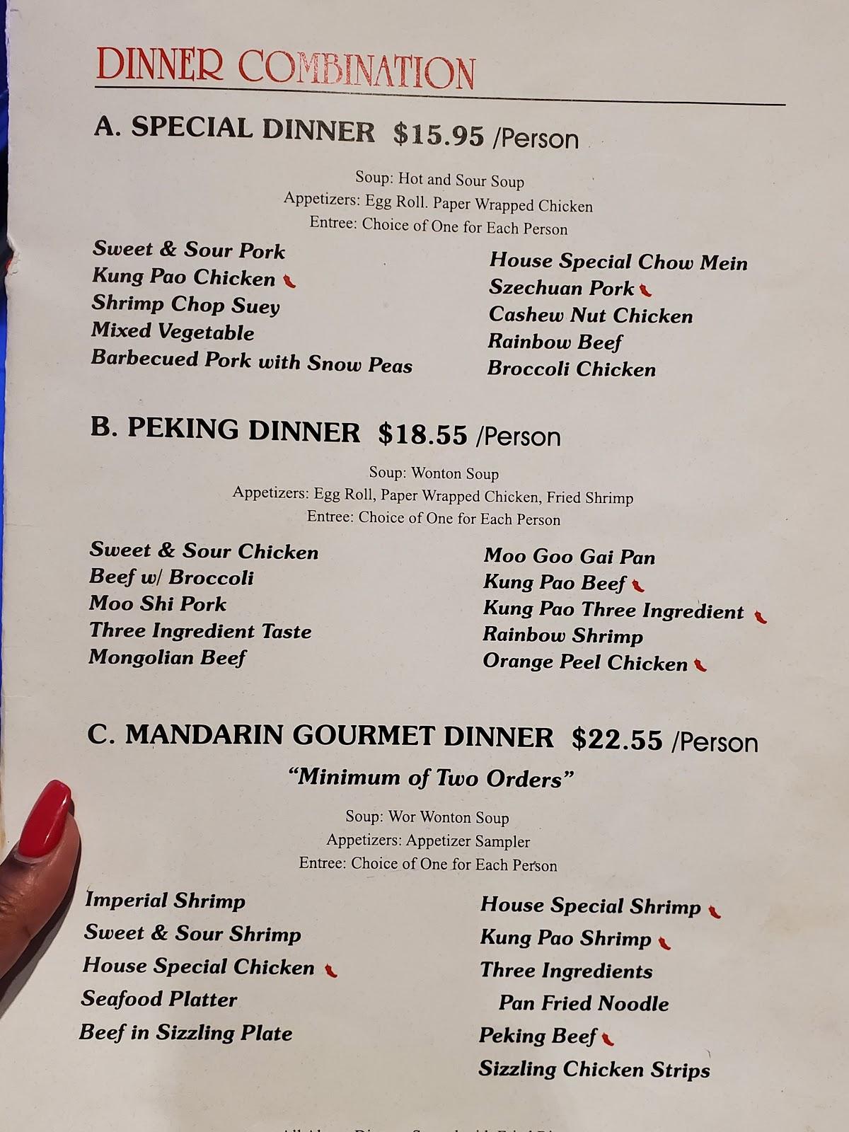 Menu at Peking Wok restaurant, Cerritos