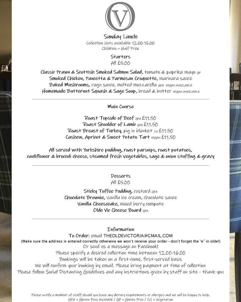 Menu at The Olde Victoria pub & bar, Kettering