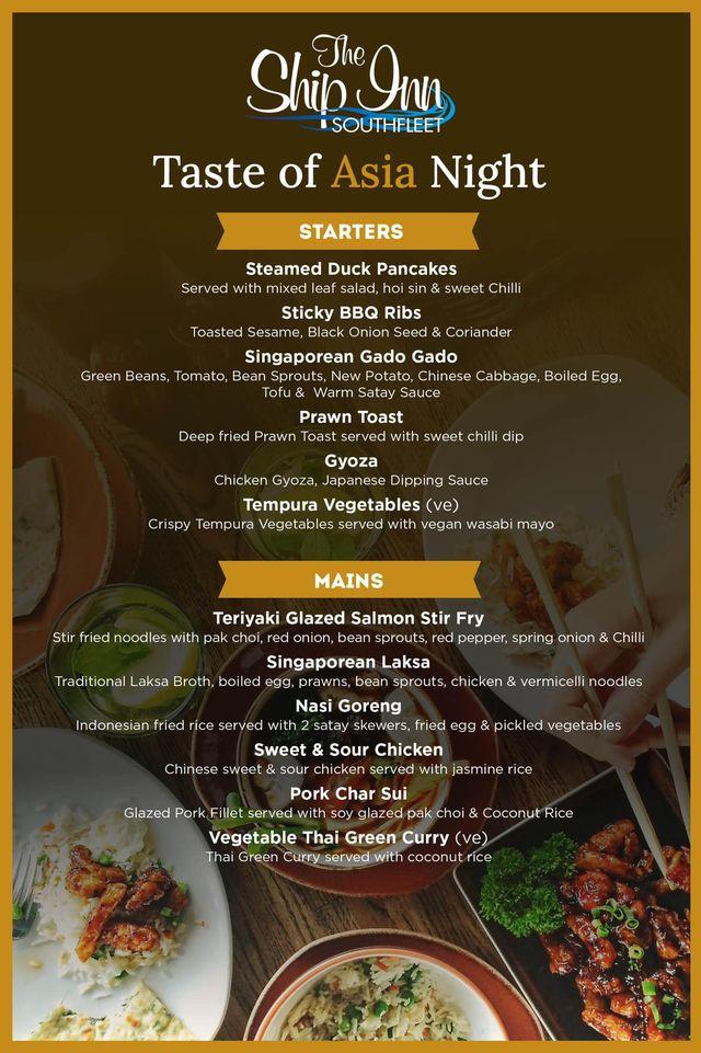 Menu at The Ship Inn pub & bar, Southfleet, Red St