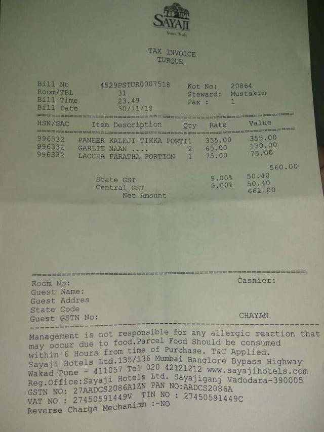 Menu at TurQue - Sayaji, Pune, Pune