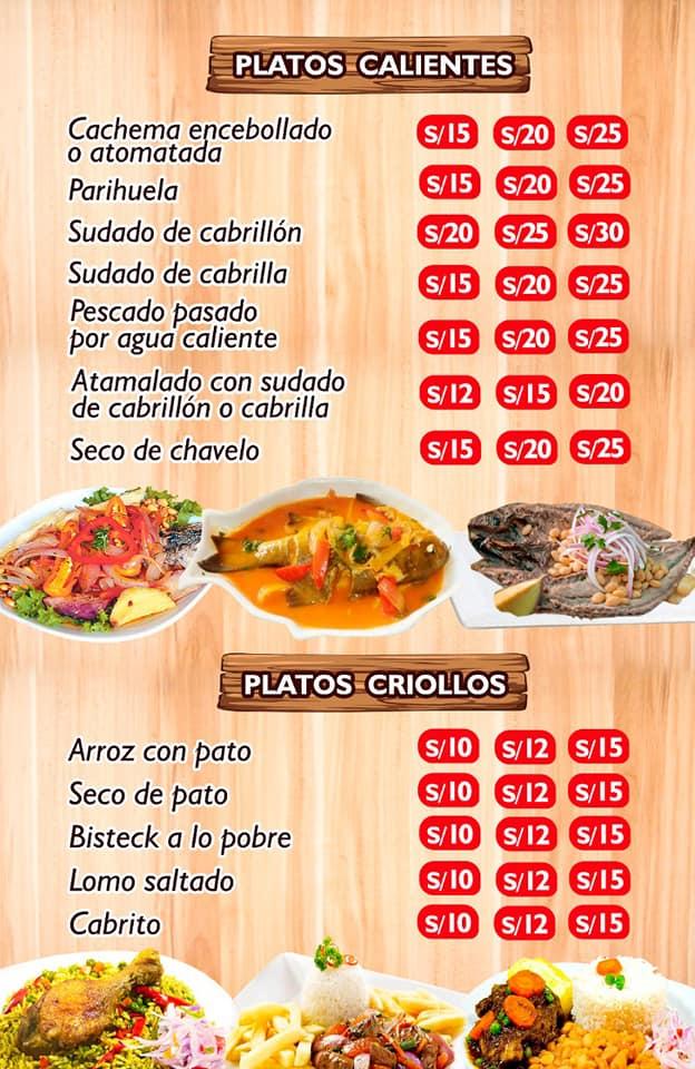 Menu at Restaurant - Pollería ROSADO, Piura