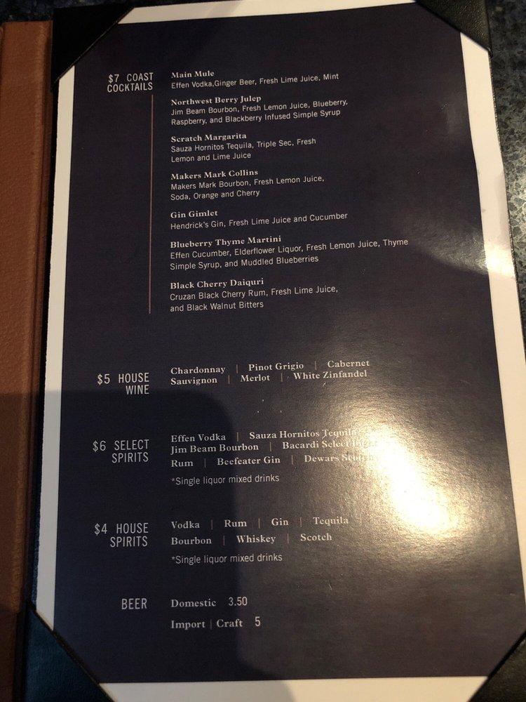 Menu at Coast and Main Seafood and Chophouse desserts, Monroeville