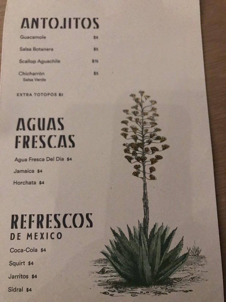 Menu at El Techo pub & bar, Philadelphia