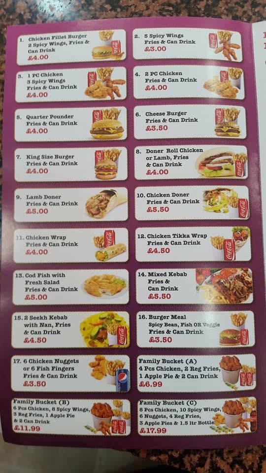 Menu at Perfect Fried Chicken Poplar fast food, London, 197 E India Dock Rd