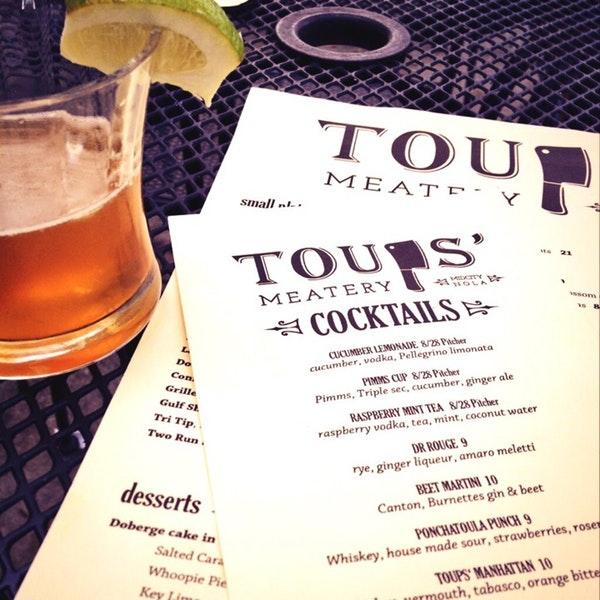 Menu at Toups Meatery restaurant, New Orleans