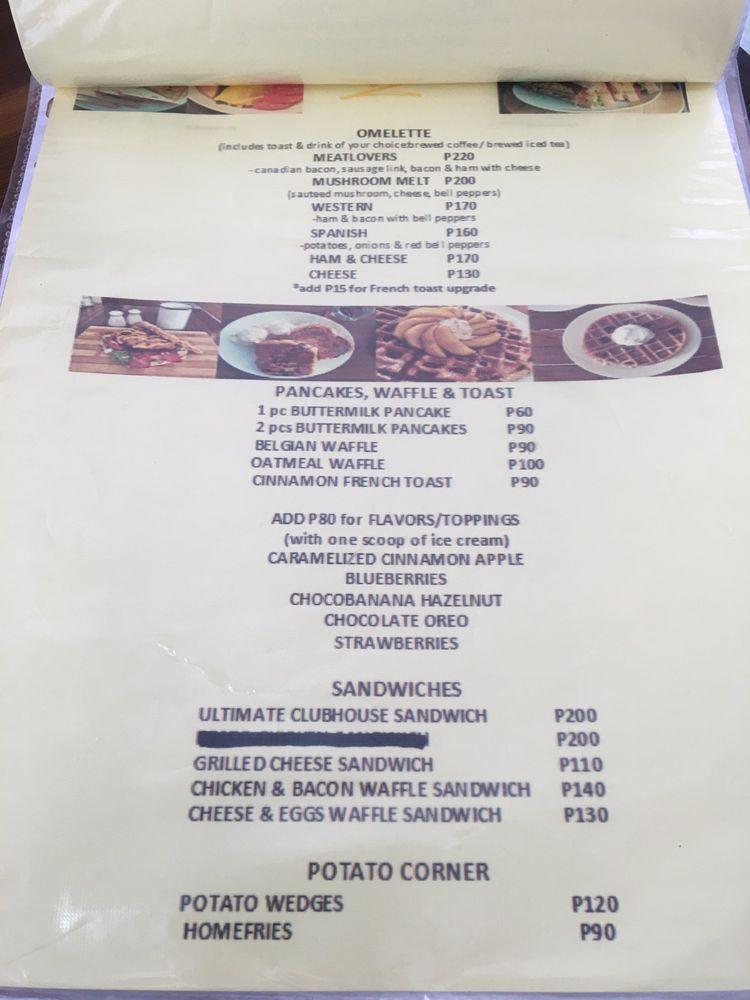 Menu at ZRV Breakfast and Coffee cafe, Angeles