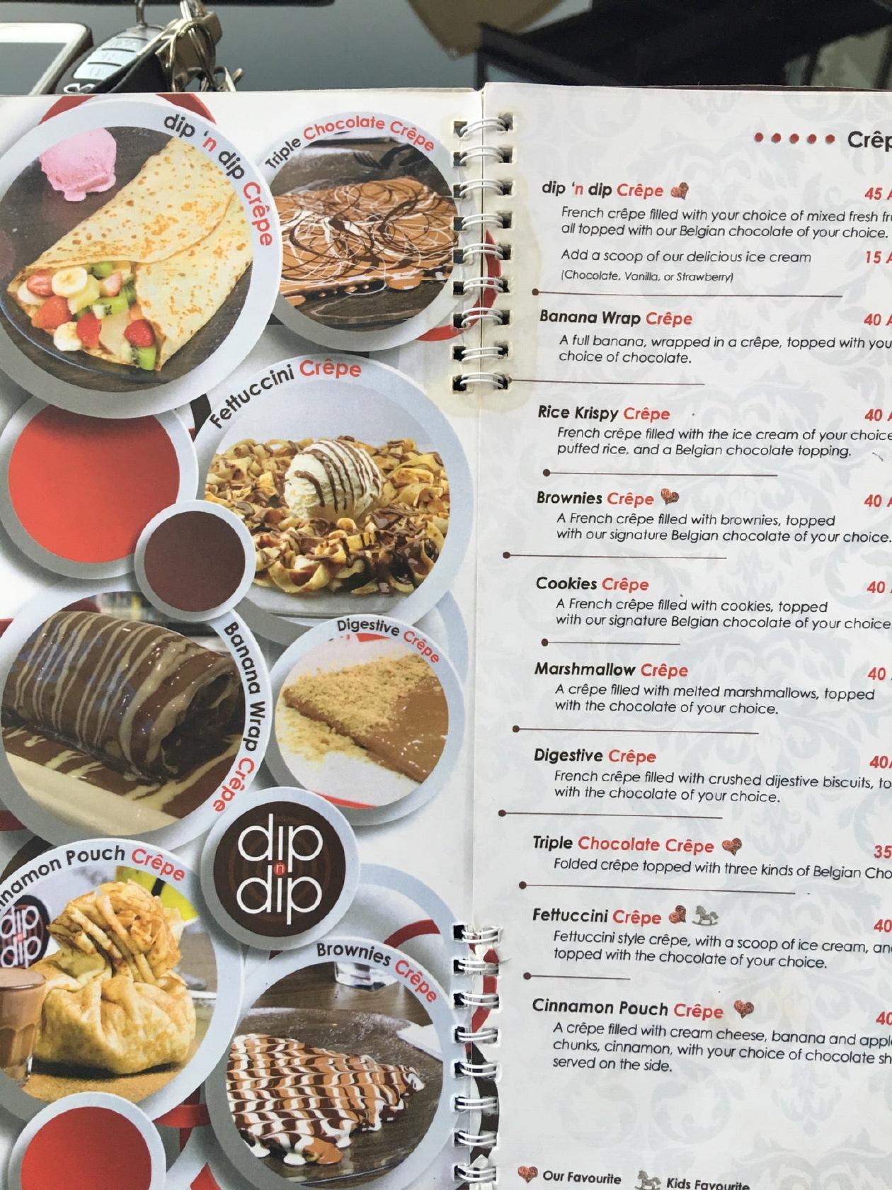 Menu at dipndip restaurant, Dubai, Reem Mall - Jumeria Rd