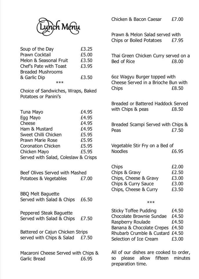 Menu at Findlay's Hotel & Restaurant, Fraserburgh
