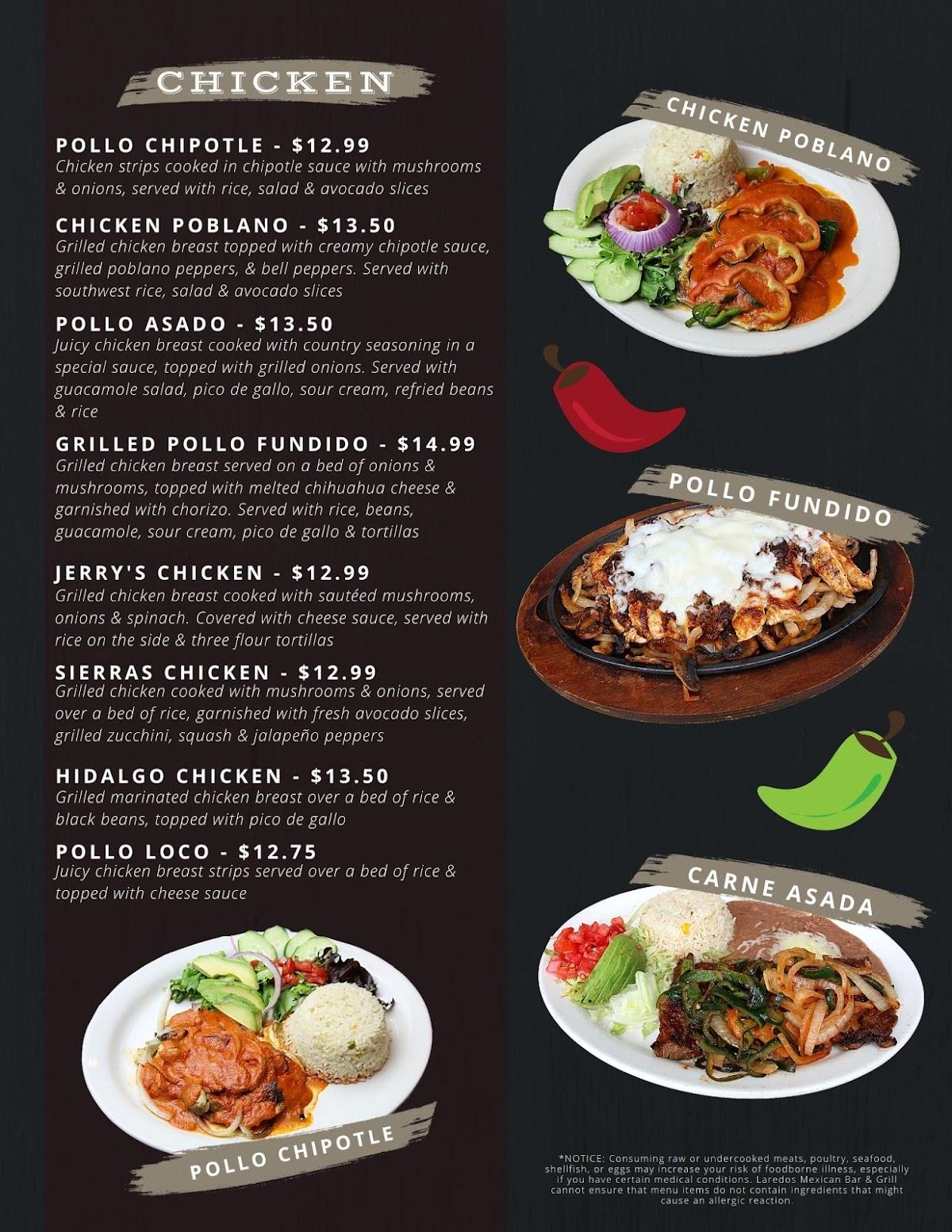 Menu at Laredos Mexican Restaurant – KEITH BRIDGE, Cumming, Keith Bridge Rd