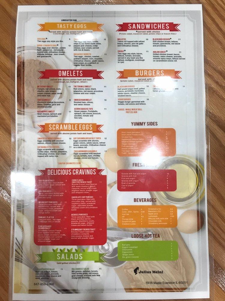 Menu at Ovo Frito Cafe, Evanston