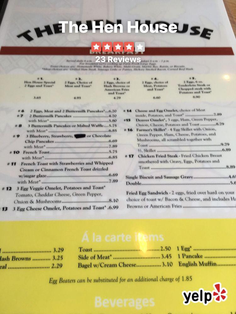 Menu at Hen House Cafe, Eagle