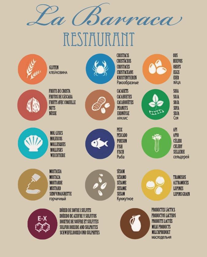 Menu at Restaurant La Barraca, L'Ampolla