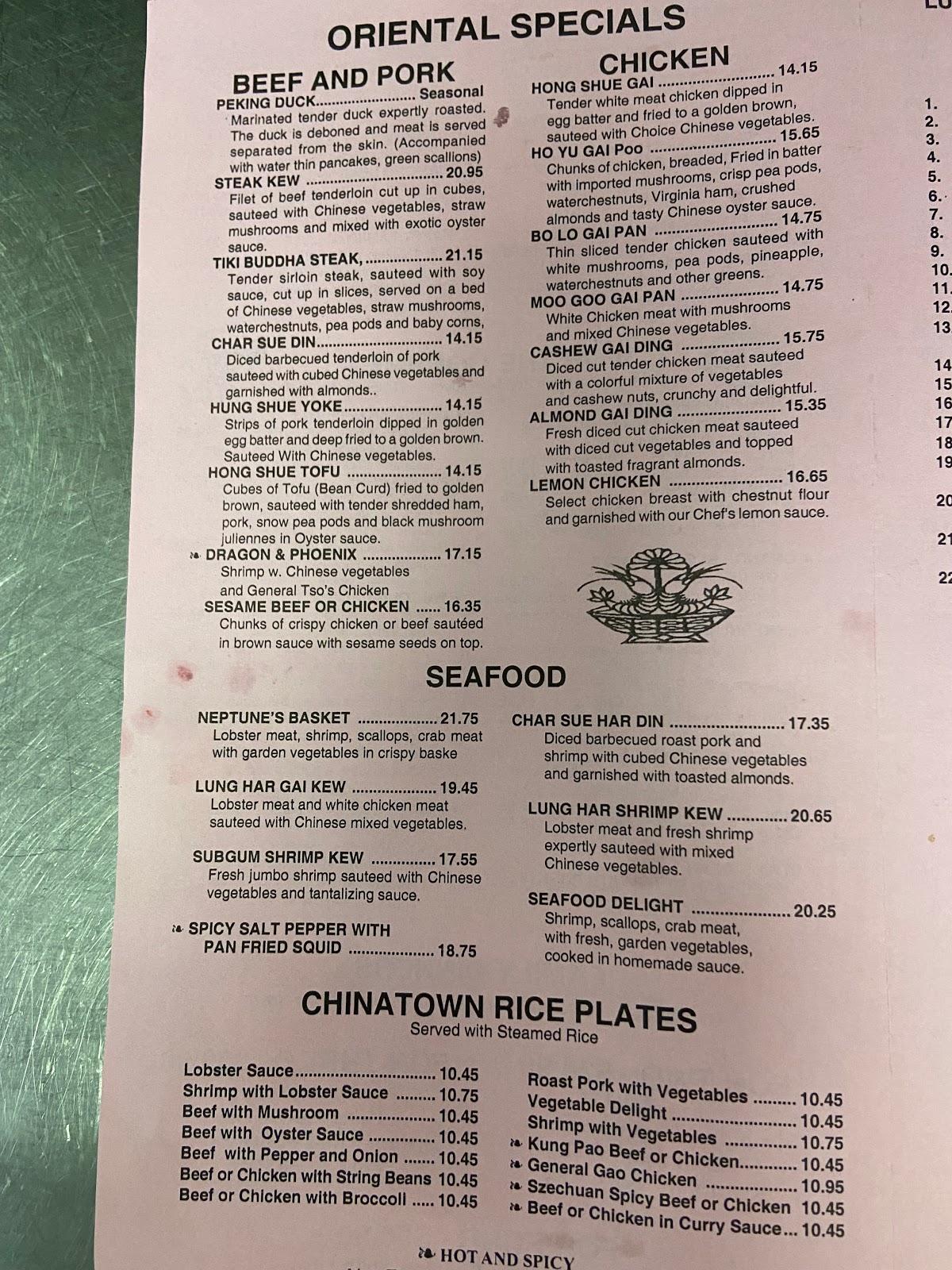 Menu at Tiki Buddha restaurant, Middleborough