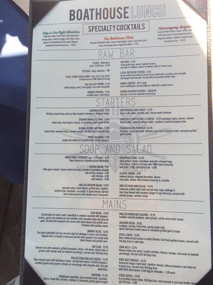 Menu at Boathouse at Hendry's Beach restaurant, Santa Barbara
