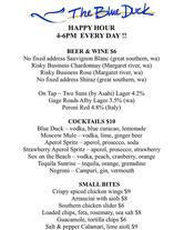 Blue Duck in Cottesloe - Restaurant menu and reviews
