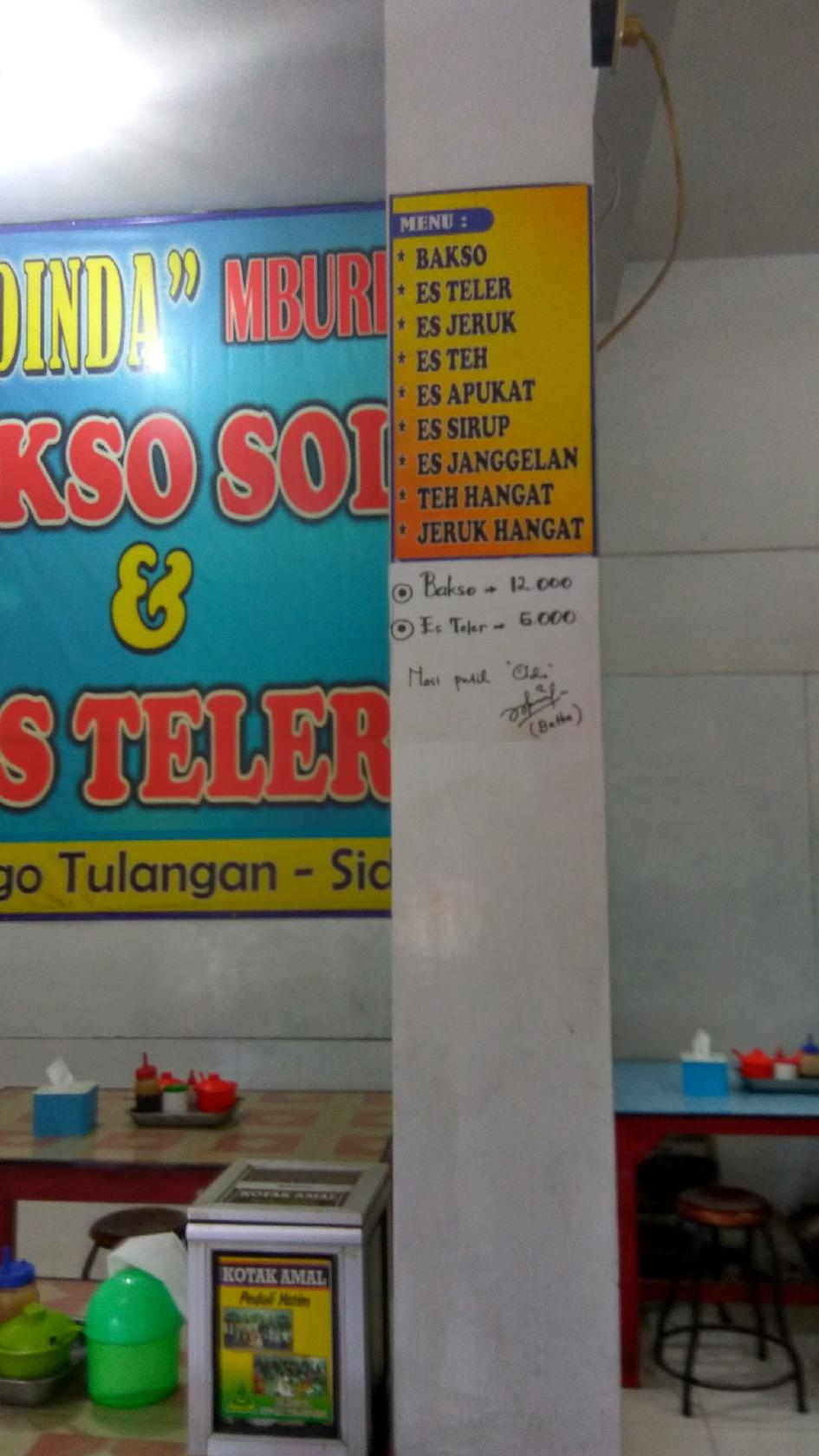 Bakso Dan Es Teller Adinda restaurant, Sidoarjo - Restaurant reviews