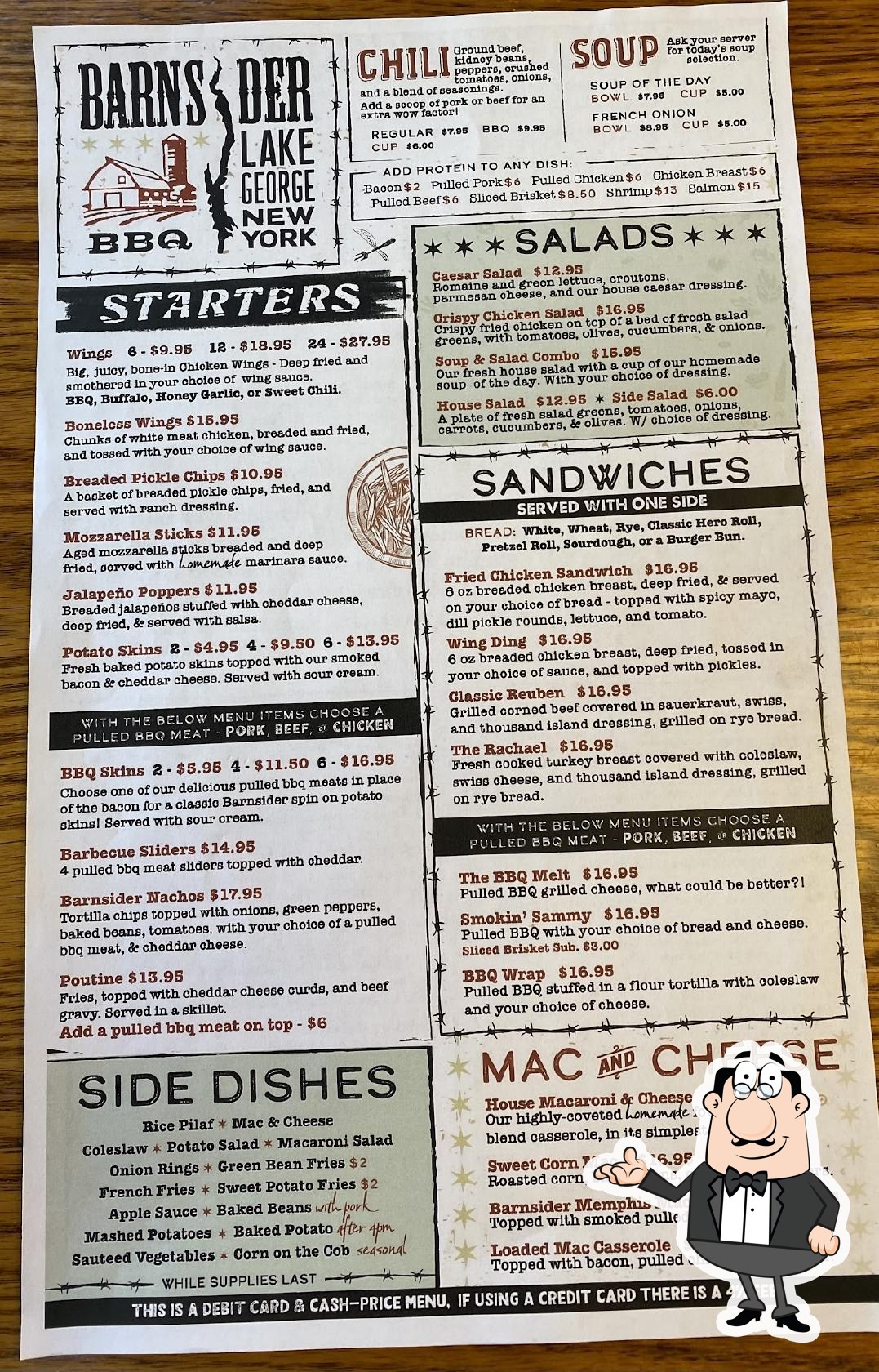 Barnsider Smokehouse BBQ, Lake George - Restaurant menu, prices and reviews