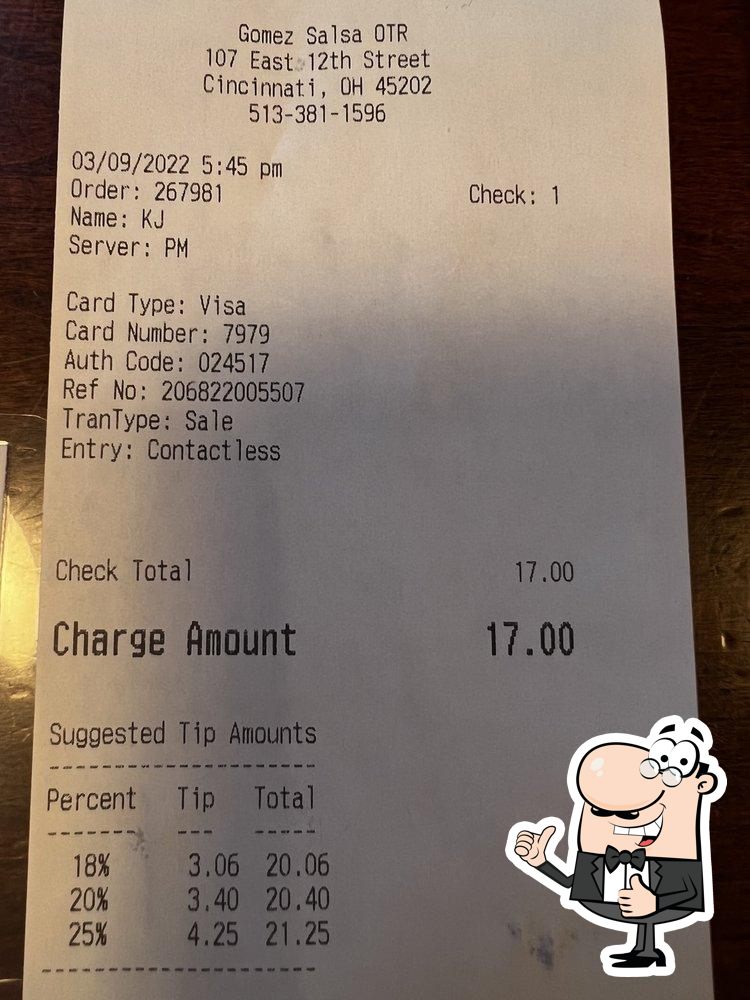 Gomez Salsa OTR, 107 E 12th St in Cincinnati - Restaurant menu and reviews
