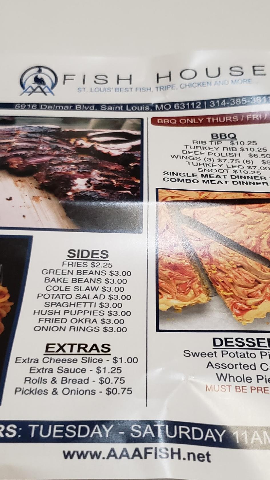 AAA Fish House, St. Louis - Restaurant menu, prices and reviews