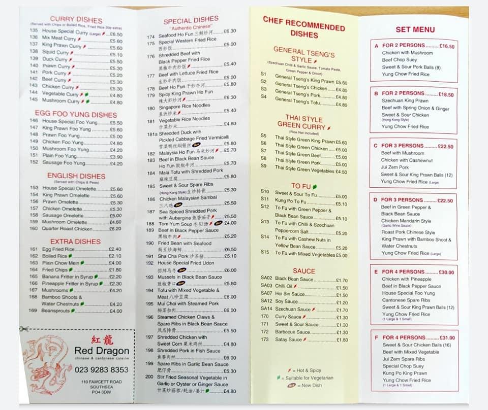 Red dragon portsmouth restaurant menu - Restaurant Guru