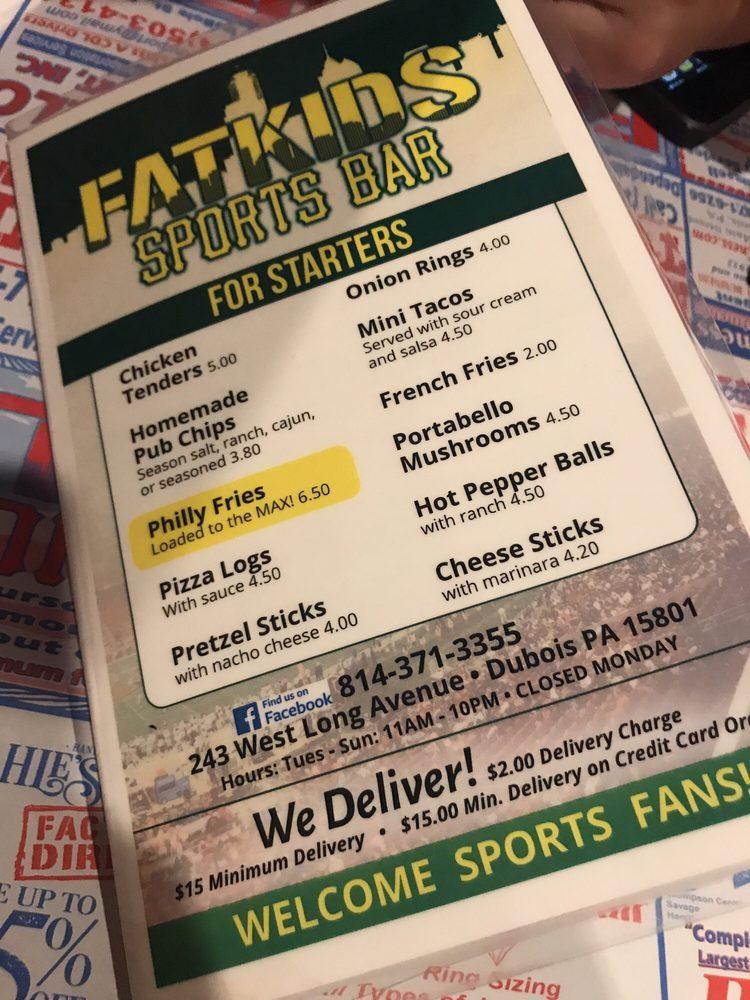 Fat kids dubois pa restaurant menu - Restaurant Guru