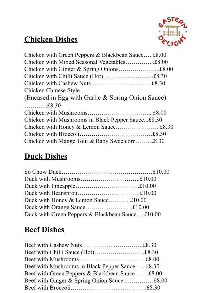 Eastern delight ellesmere port restaurant menu - Restaurant Guru