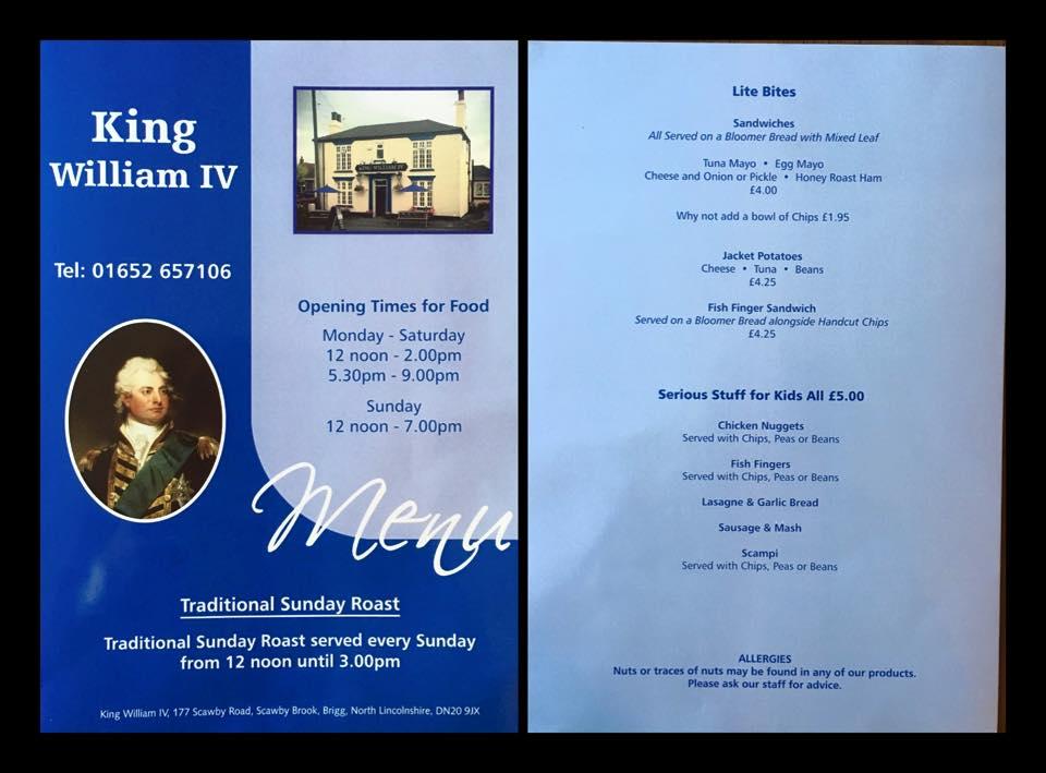 King william brigg restaurant menu - Restaurant Guru