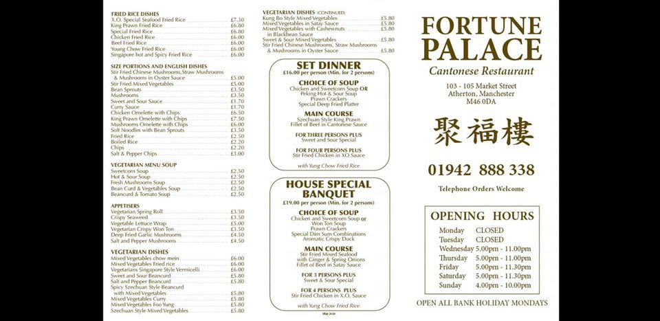 Fortune palace atherton restaurant menu - Restaurant Guru