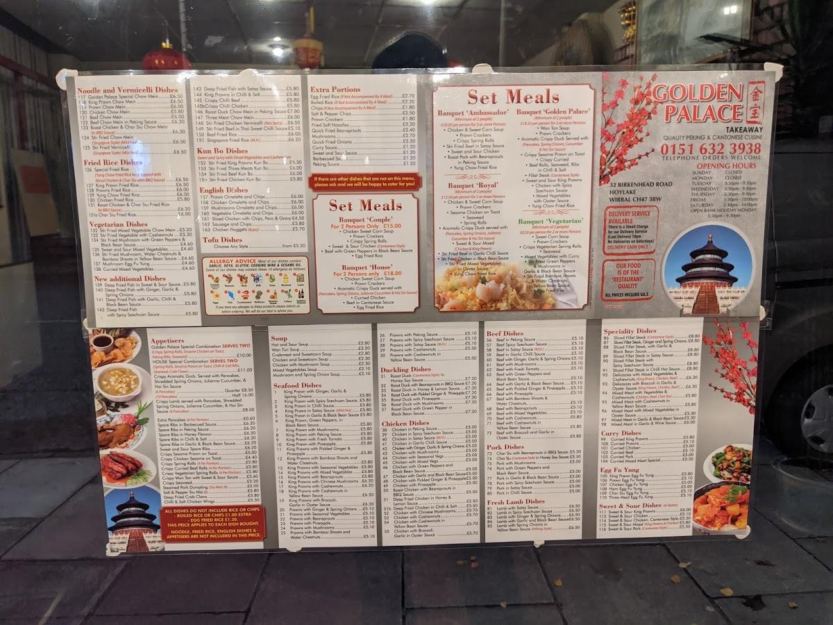 Golden palace hoylake restaurant menu - Restaurant Guru