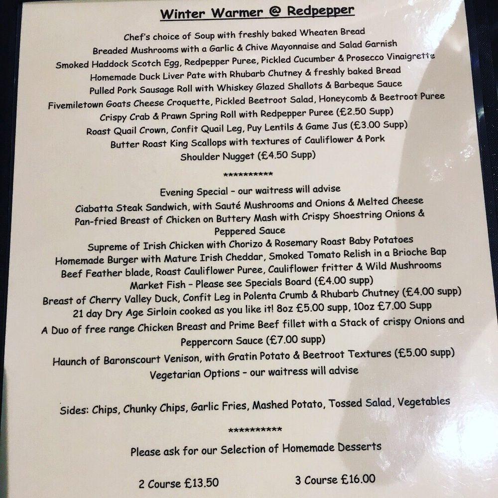 Red pepper castlederg restaurant menu - Restaurant Guru