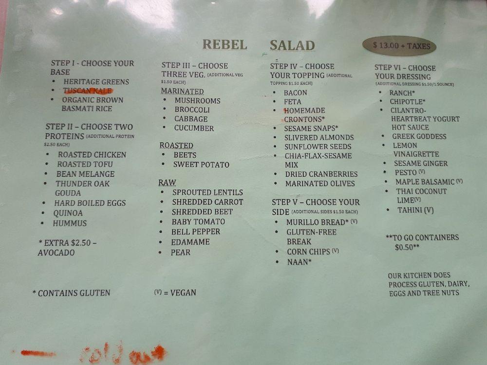 Rebel salad thunder bay restaurant menu - Restaurant Guru